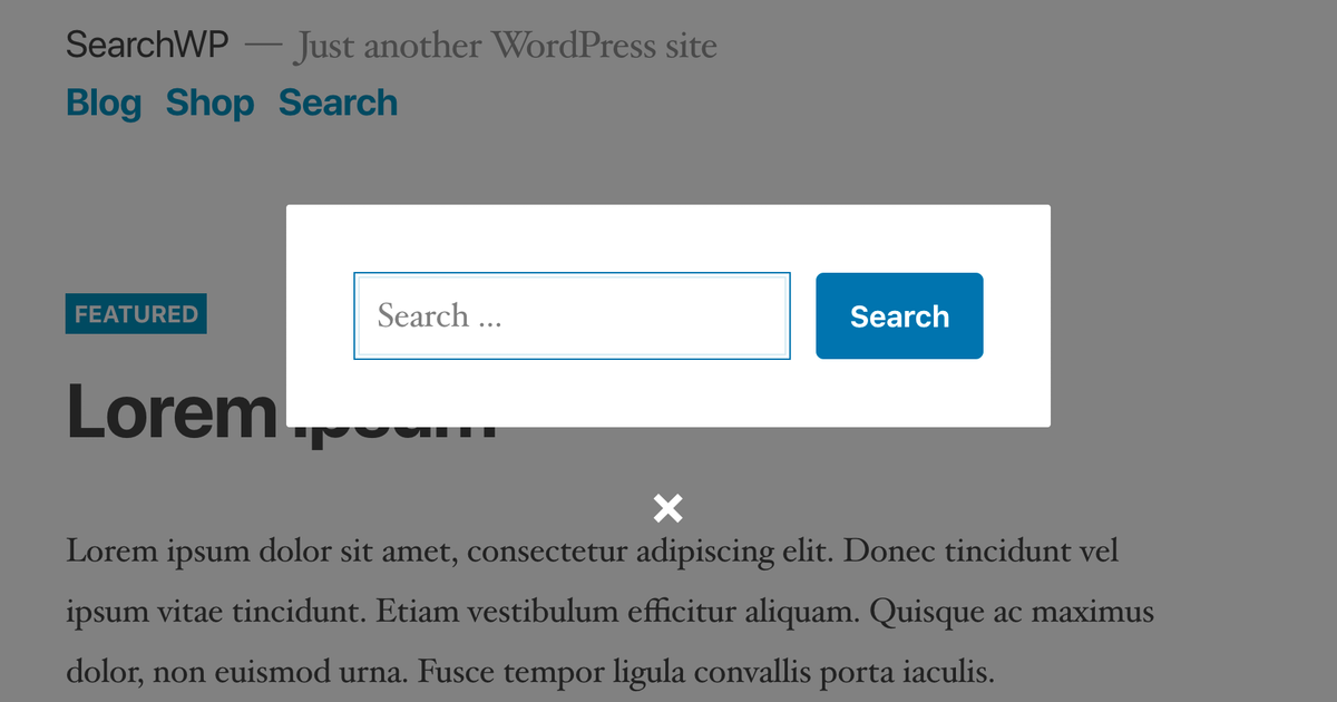 Modal Search Form Searchwp 