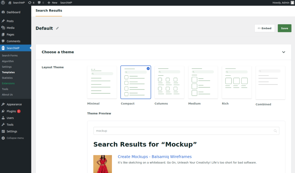 Search Templates - SearchWP